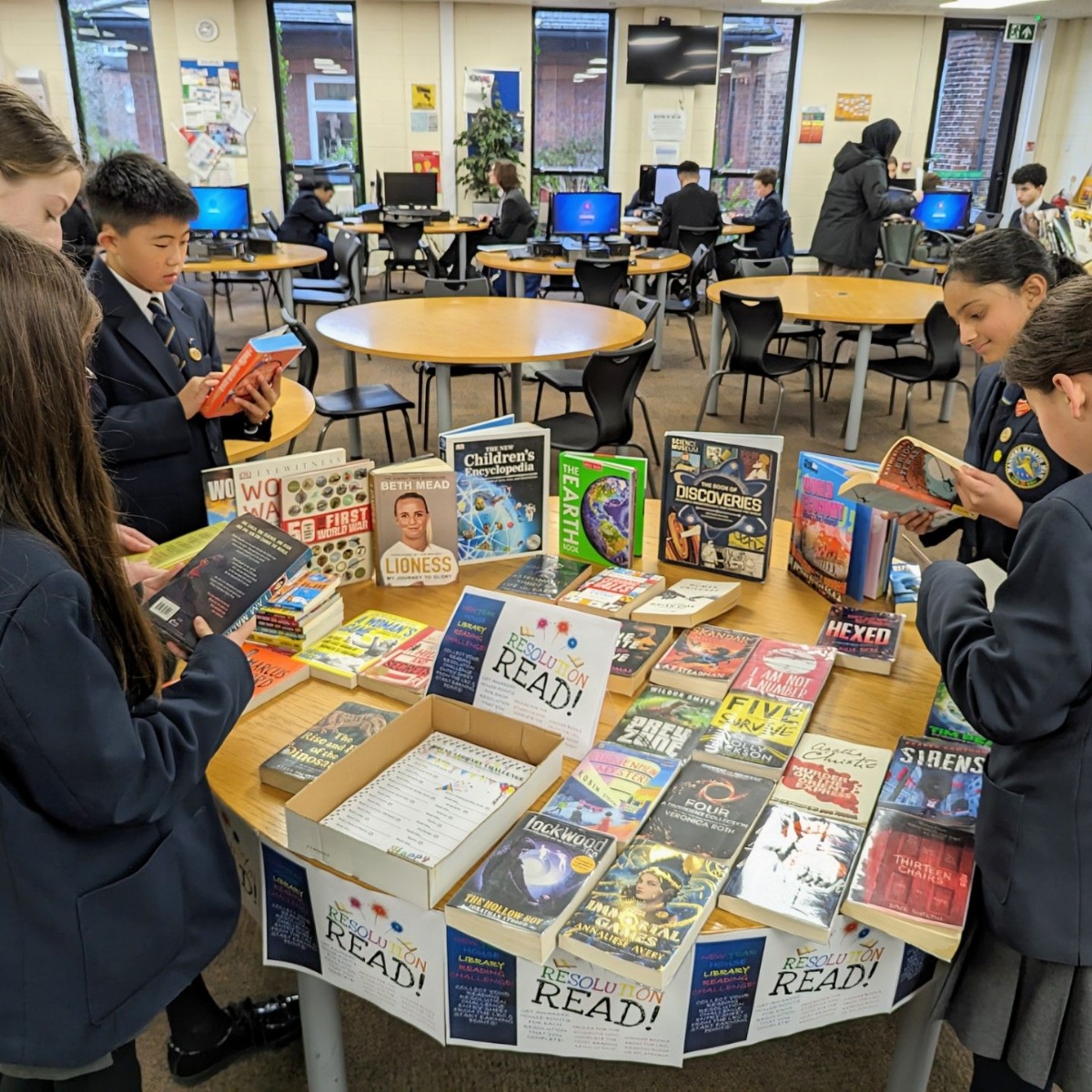 Urmston Grammar School - new term house library reading challenge