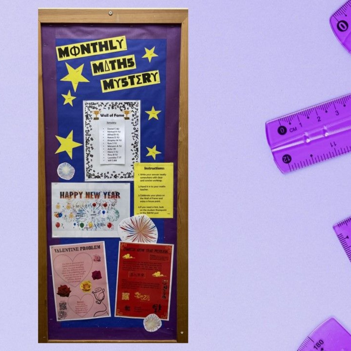 Urmston Grammar School - all new February maths mystery board!
